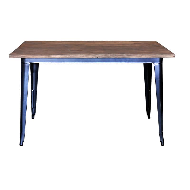 Replica Tolix Wooden Top Table, 120 x 60 x 75cm high, Black Legs ...