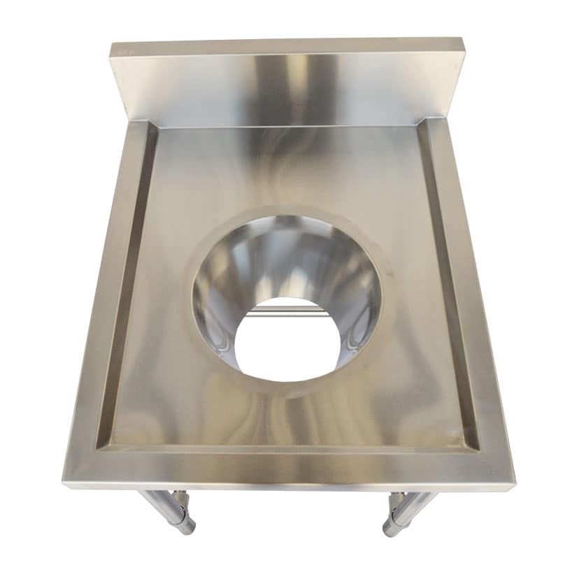 Commercial Grade Stainless Waste Collection Bench with Wide Hole, 600 x ...