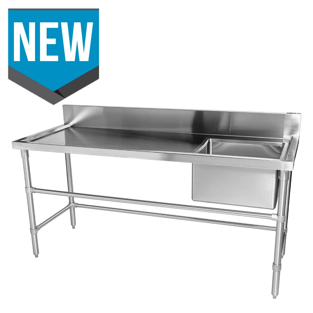 Stainless Steel Catering Sink - Left Bench, 1800 x 700 x 900mm high ...