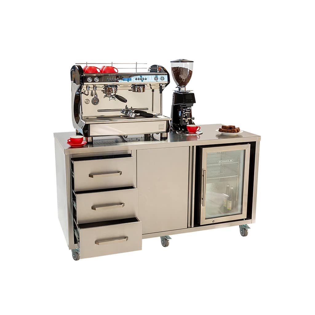 Coffee Cart – Machine Ready, 1600 x 700 x 900mm - Brayco Commercial Pty Ltd