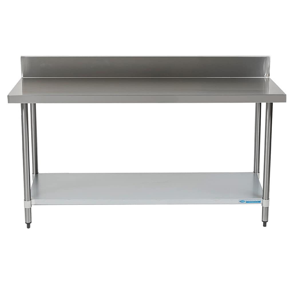 Commercial 304 Grade Stainless Steel Splashback Bench, 1800 x 610 x ...