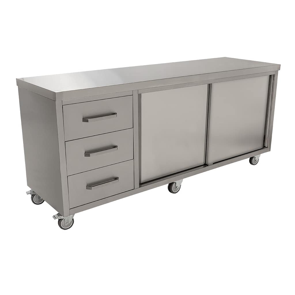 Stainless Steel Commercial Kitchen Cabinet, 2000 x 610 x 900mm high ...