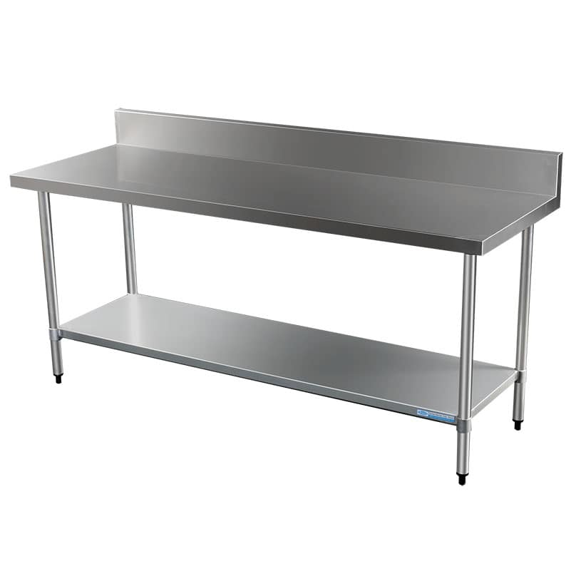 Commercial 304 Grade Stainless Steel Splashback Bench, 1800 x 700 x ...