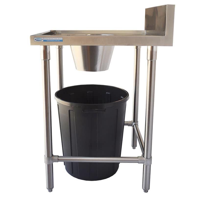 Commercial Grade Stainless Waste Collection Bench with Wide Hole, 600 x ...