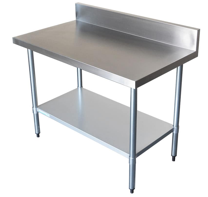 Commercial 304 Grade Stainless Steel Splashback Bench, 1200 x 700 x ...