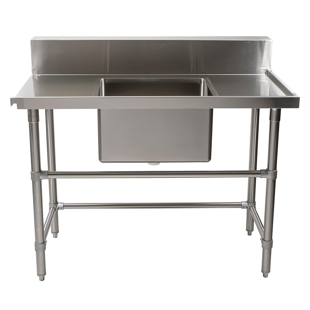 Stainless Dishwasher Inlet Bench, Right Configuration. 1200 x 700 x ...