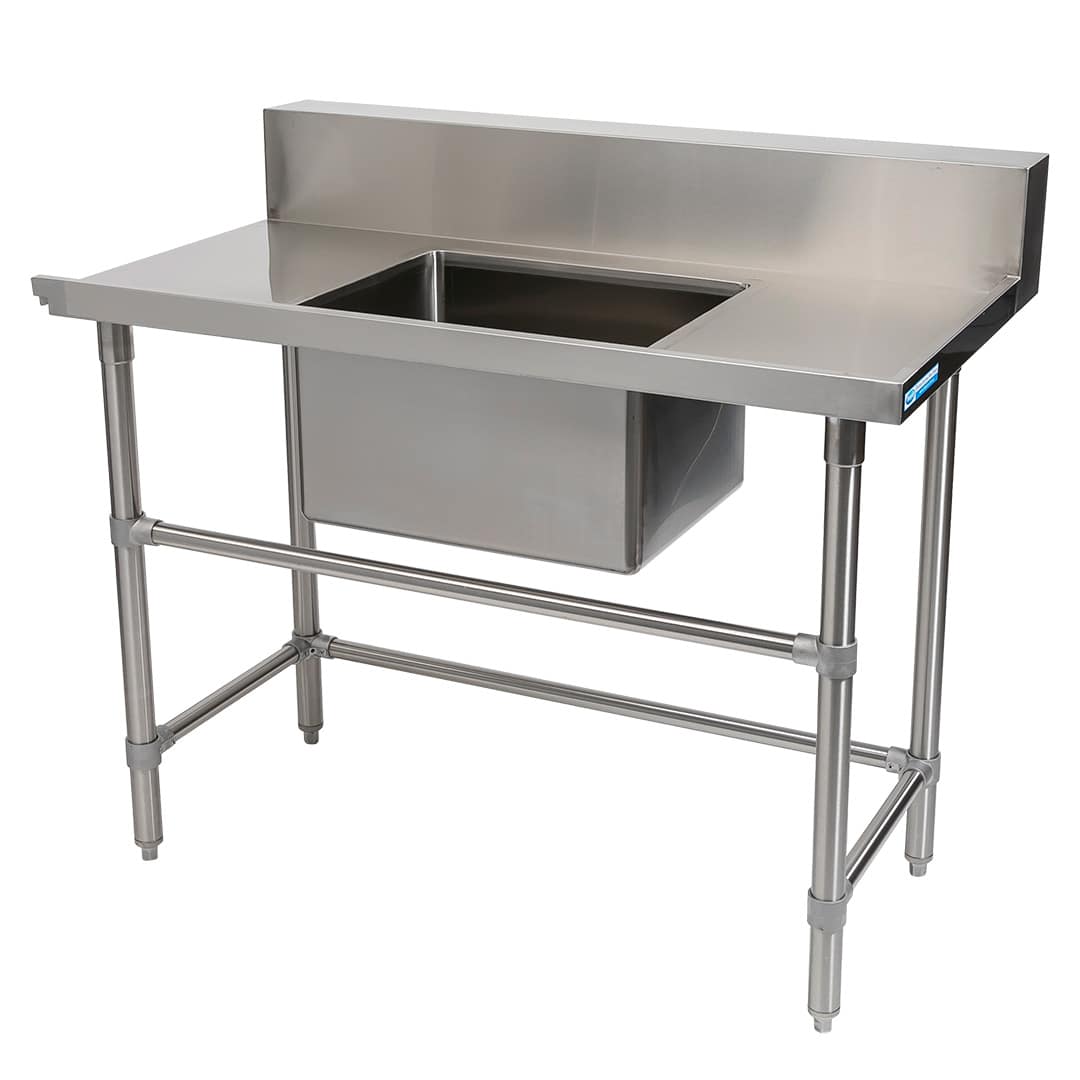 Stainless Dishwasher Inlet Bench, Right Configuration. 1200 x 700 x ...