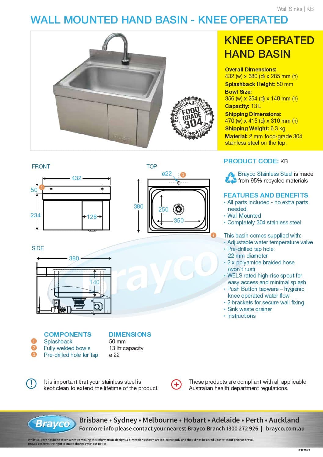 Knee Operated Sink | Hand Wash Basin | Knee Operatd Tap Through