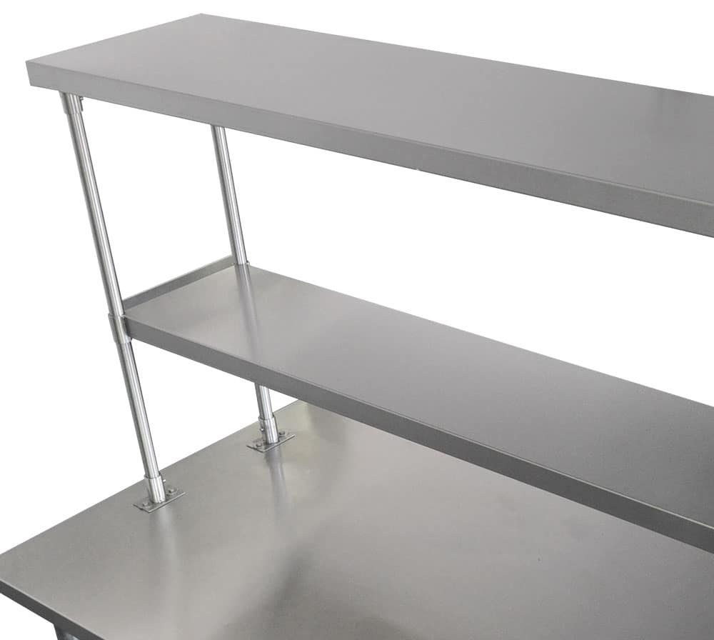 Stainless Steel 2 Tier Restaurant Overshelves | Double Bench Overshelf ...