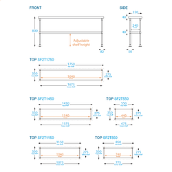Stainless Steel Over Bench Shelf 2-Tier, 1450 X 350mm - Brayco ...