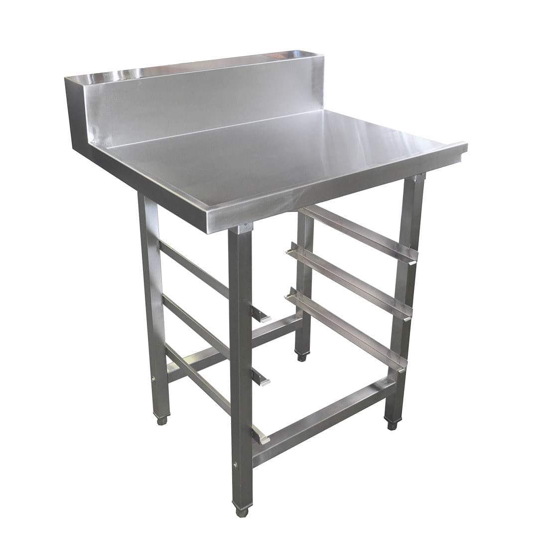 Stainless Dishwasher Outlet Bench, with Undershelves, Right Outlet, 800 ...