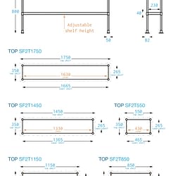 Stainless Steel Over Bench Shelf 2-Tier, 1450 X 350mm - Brayco ...